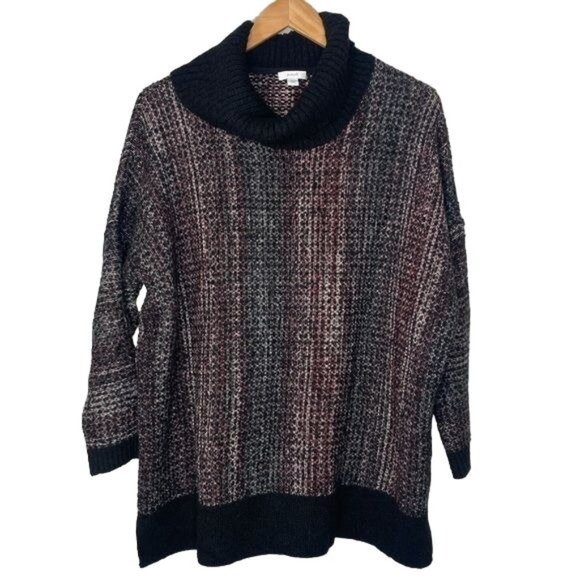 J. Jill | Sweaters | Jjill Pure Jill Cowl Neck Sweater Black Pink ...